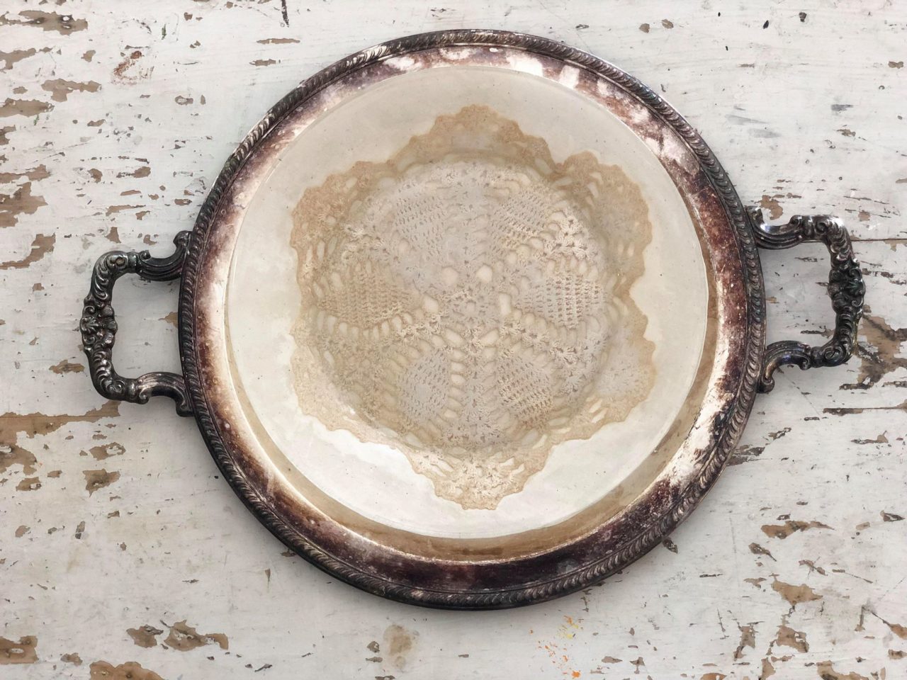 Decoupaged Glass Plate - The Shabby Tree