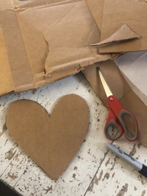 DIY Cardboard Hearts - The Shabby Tree
