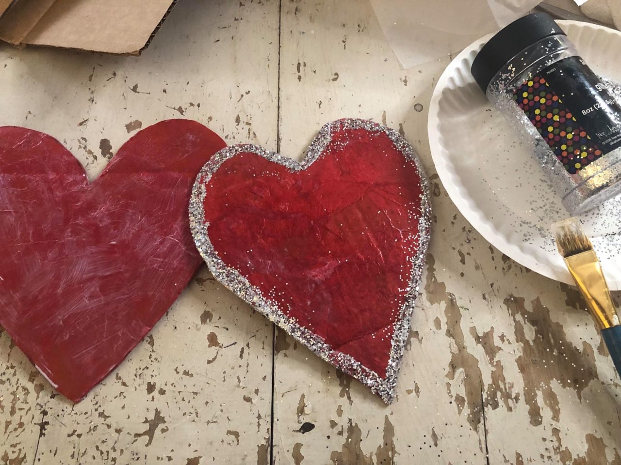DIY Cardboard Hearts - The Shabby Tree