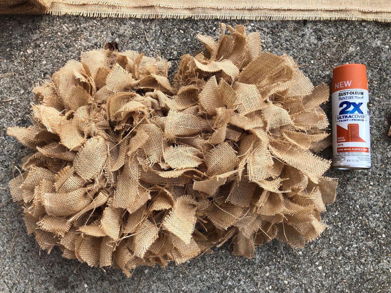 DIY Dollar Tree Rag Pumpkin Wreath - The Shabby Tree