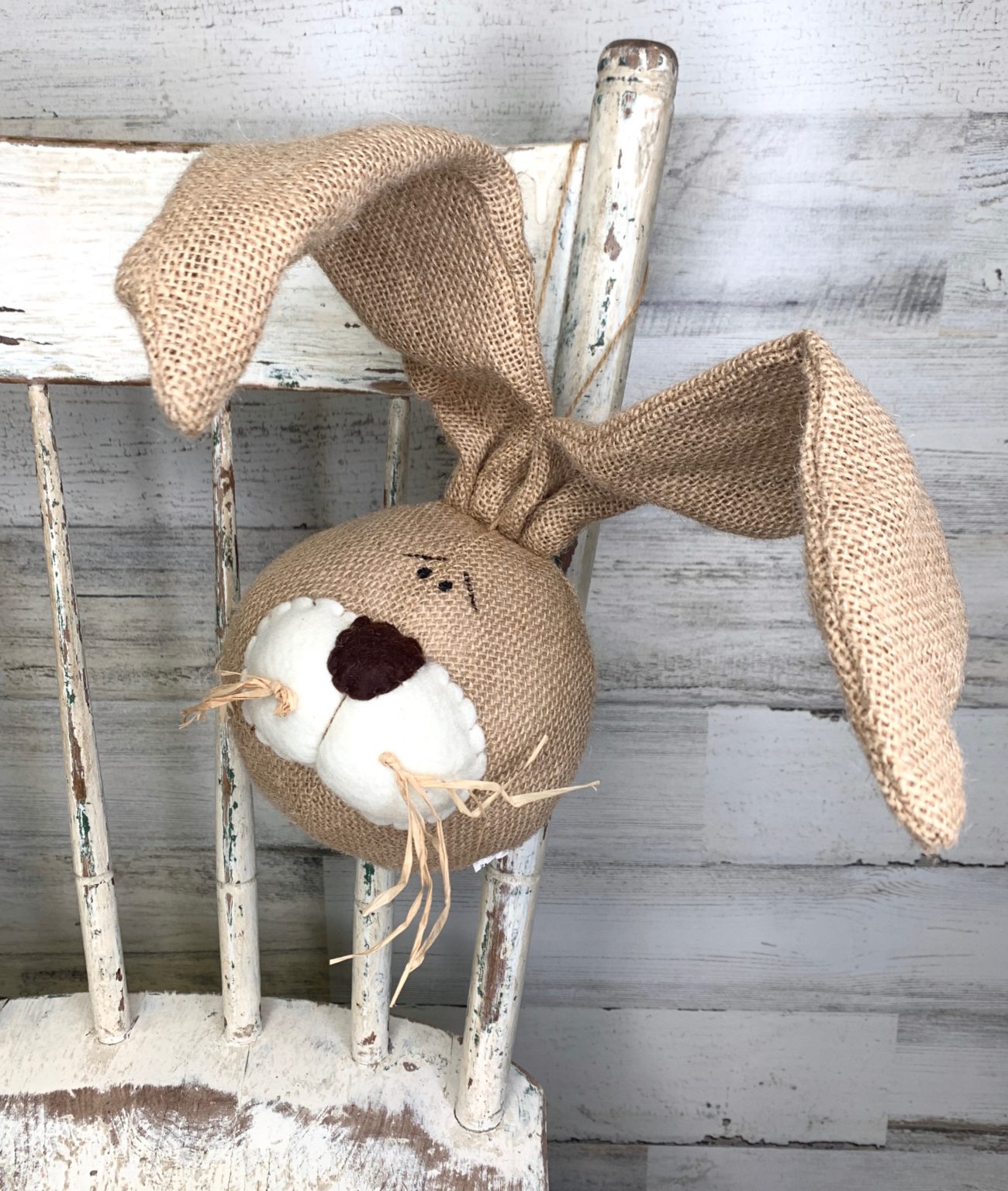 Stuffed Burlap Bunny Head - The Shabby Tree