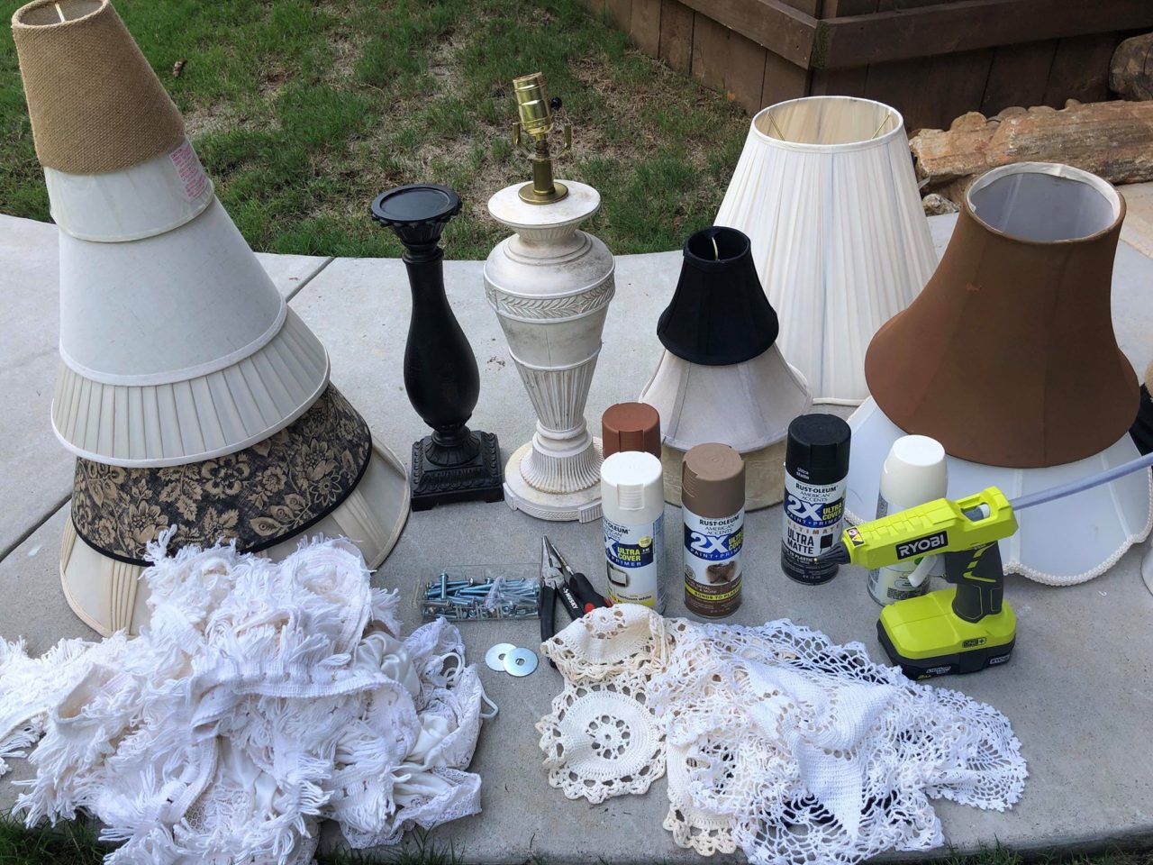 DIY Lampshade Tree - The Shabby Tree