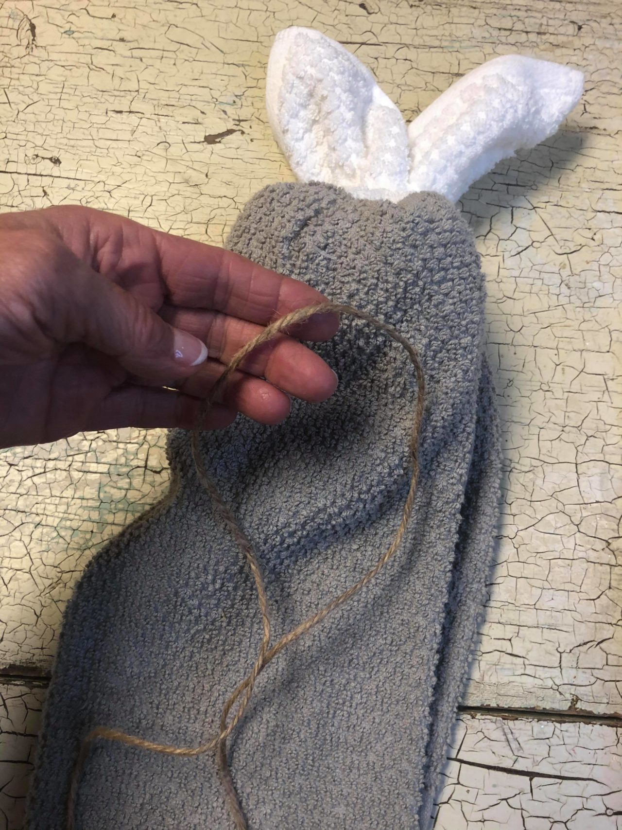 DIY Dish Towel Bunny - The Shabby Tree