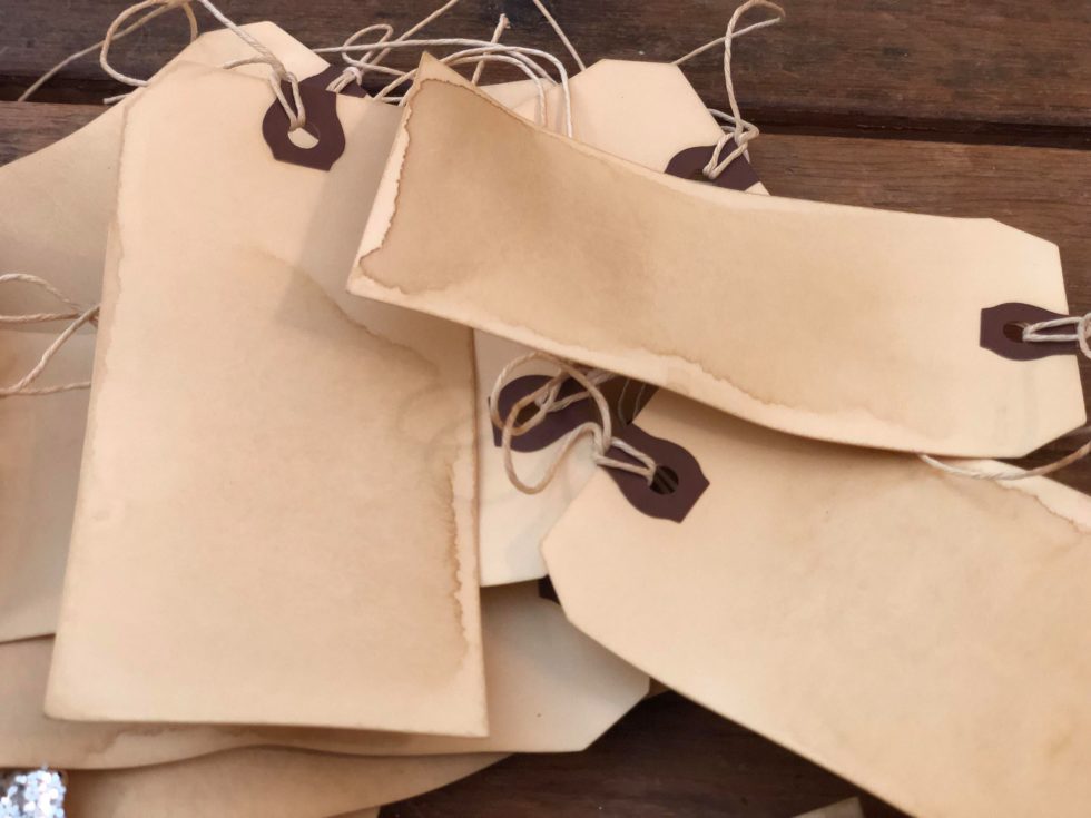 Coffee Stained Hang Tags - The Shabby Tree