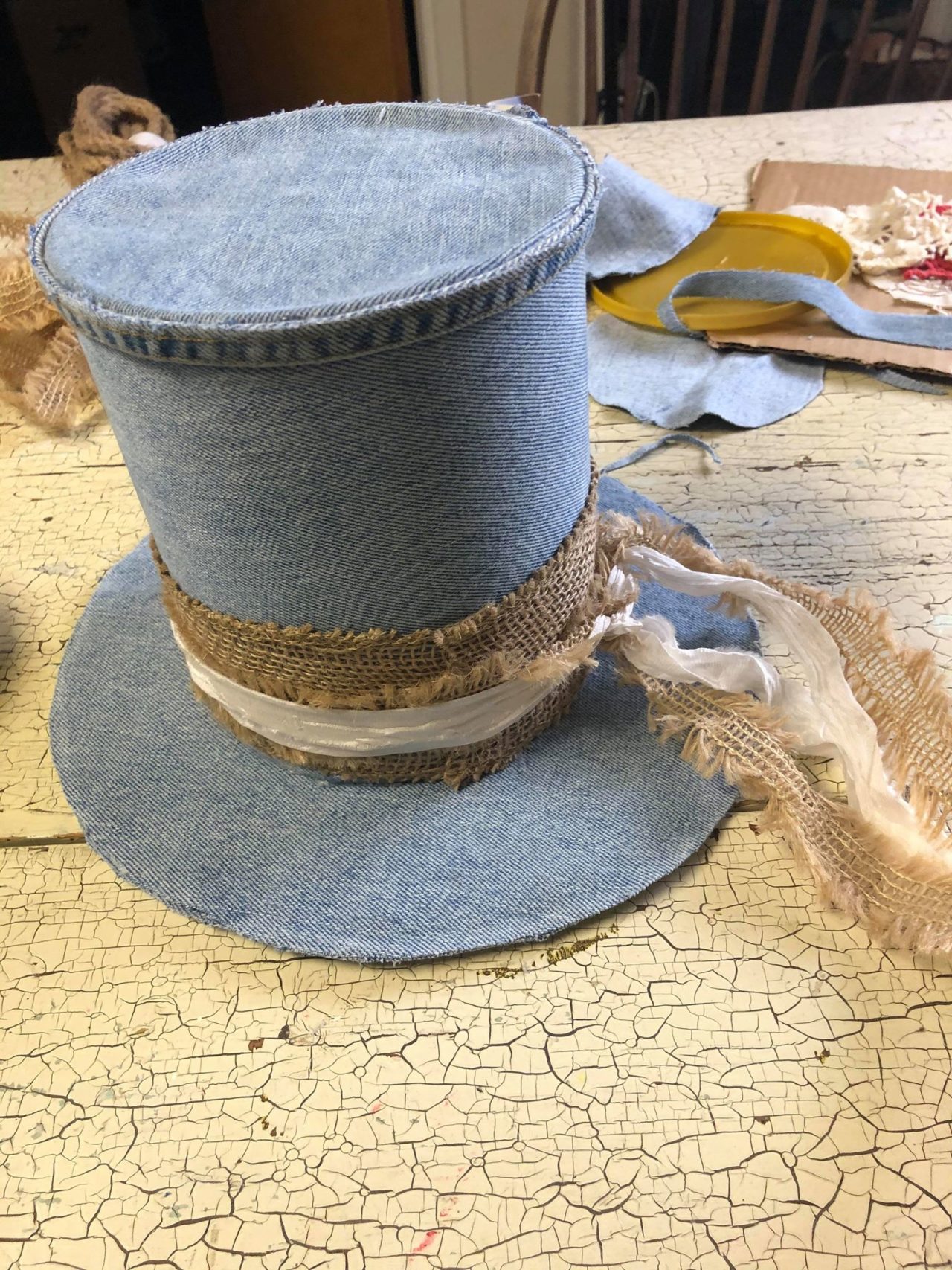 DIY Denim Top Hat - The Shabby Tree