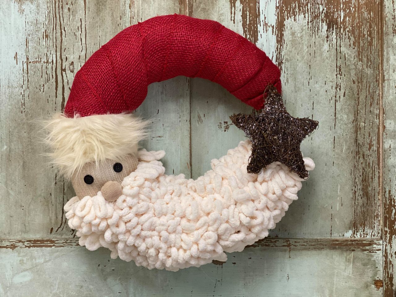 DIY Crescent Moon Santa Head - The Shabby Tree