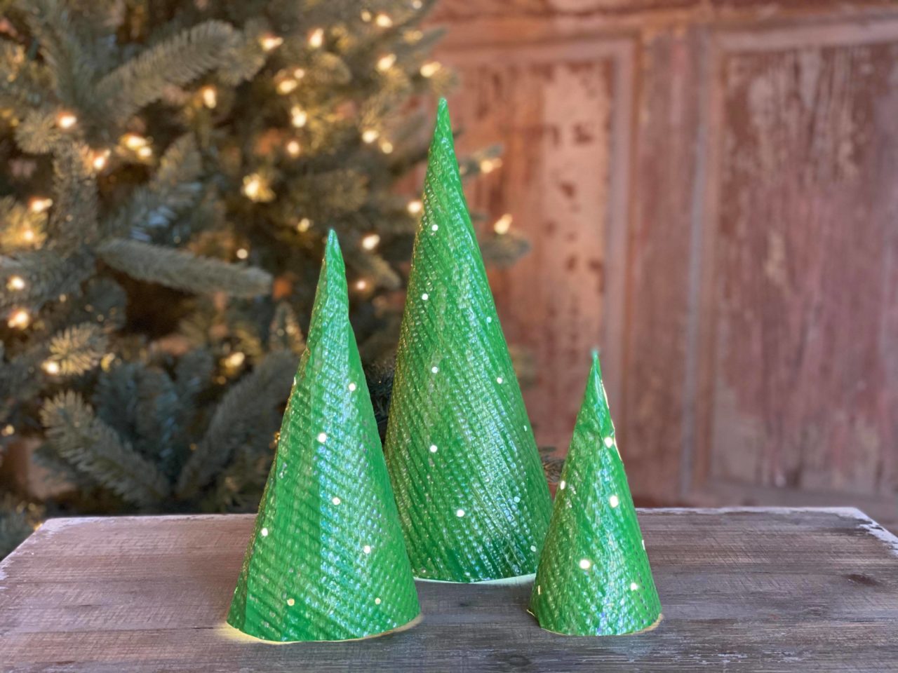 DIY Tin Cone Shaped Tree - The Shabby Tree