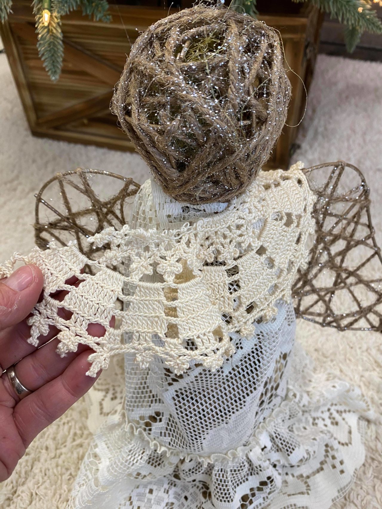 DIY Decorative Angel Tree Topper - The Shabby Tree