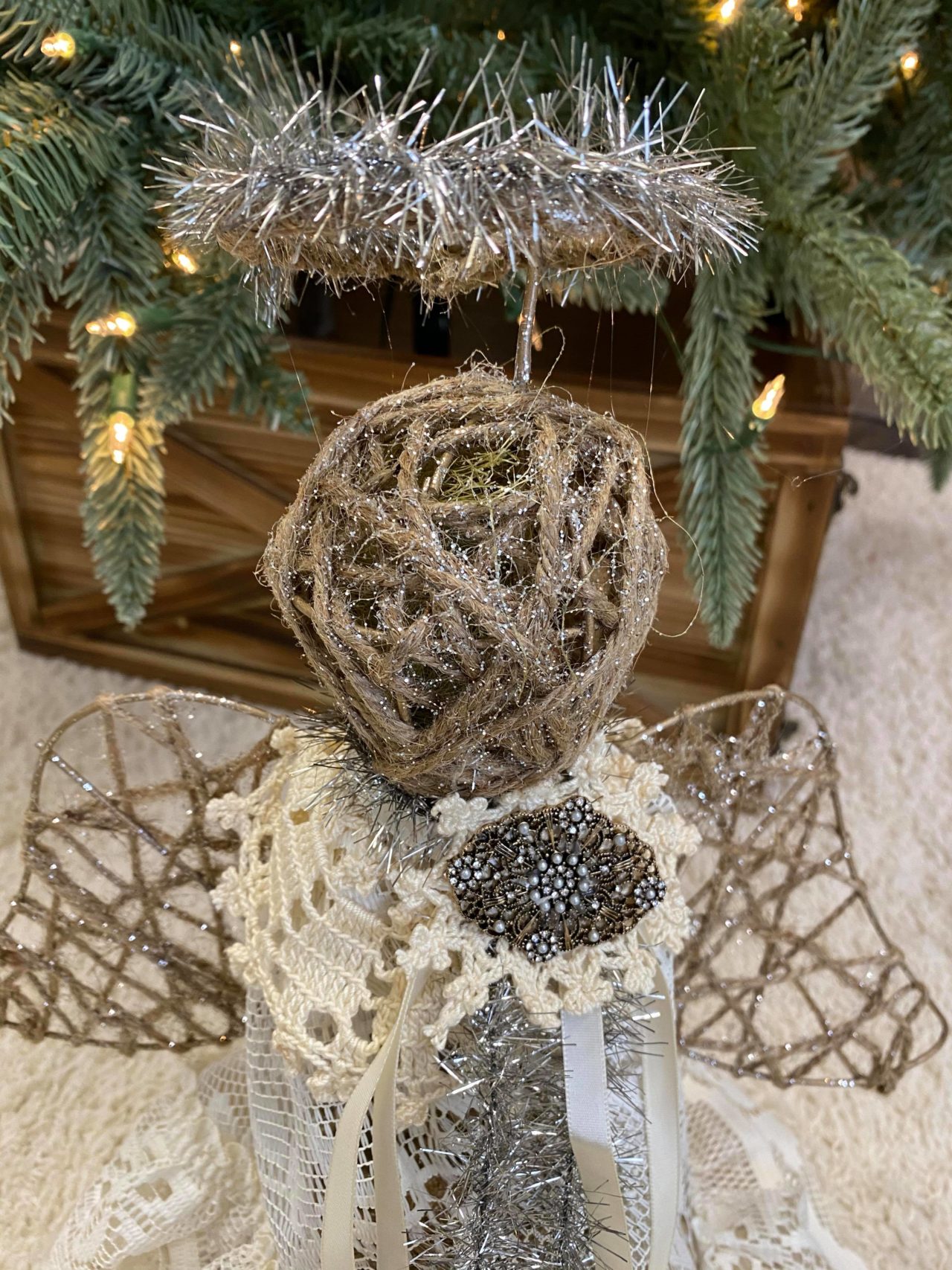 DIY Decorative Angel Tree Topper - The Shabby Tree