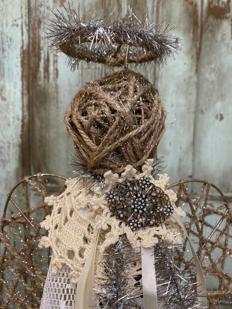 DIY Decorative Angel Tree Topper - The Shabby Tree