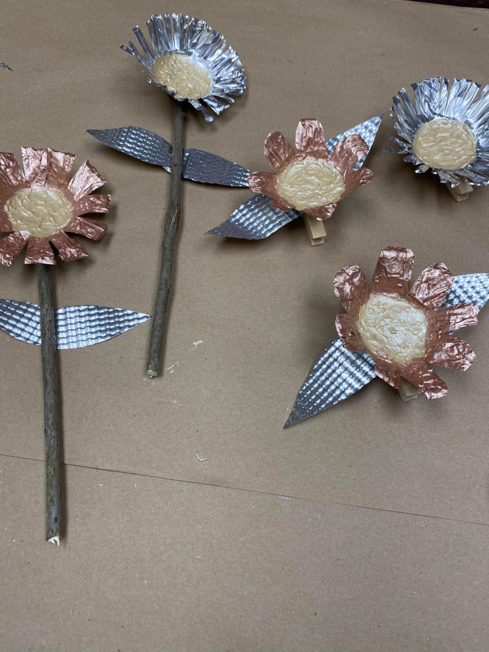 DIY Small Foil Flowers - The Shabby Tree