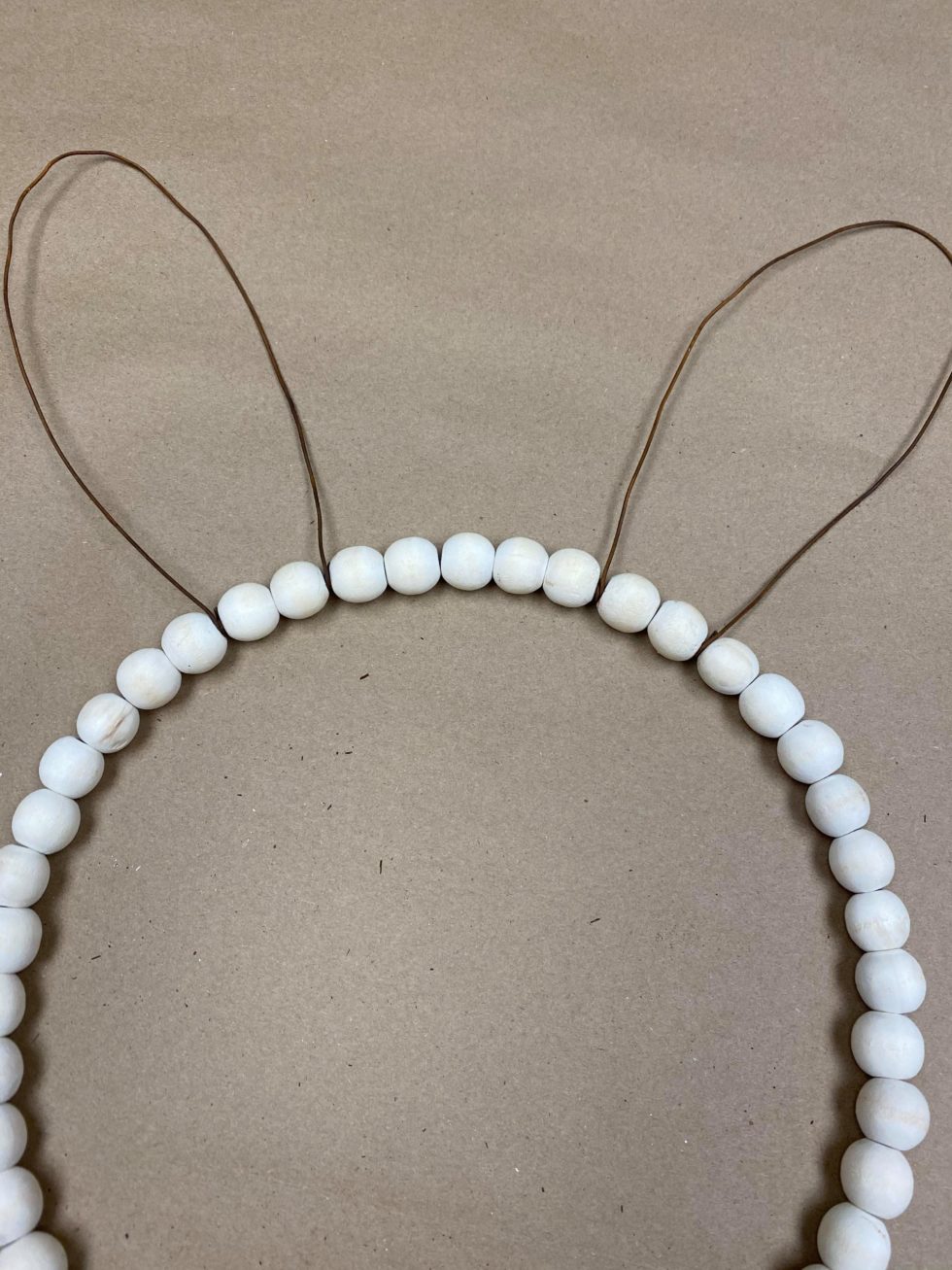 DIY Wood Bead Wreath Bunny - The Shabby Tree