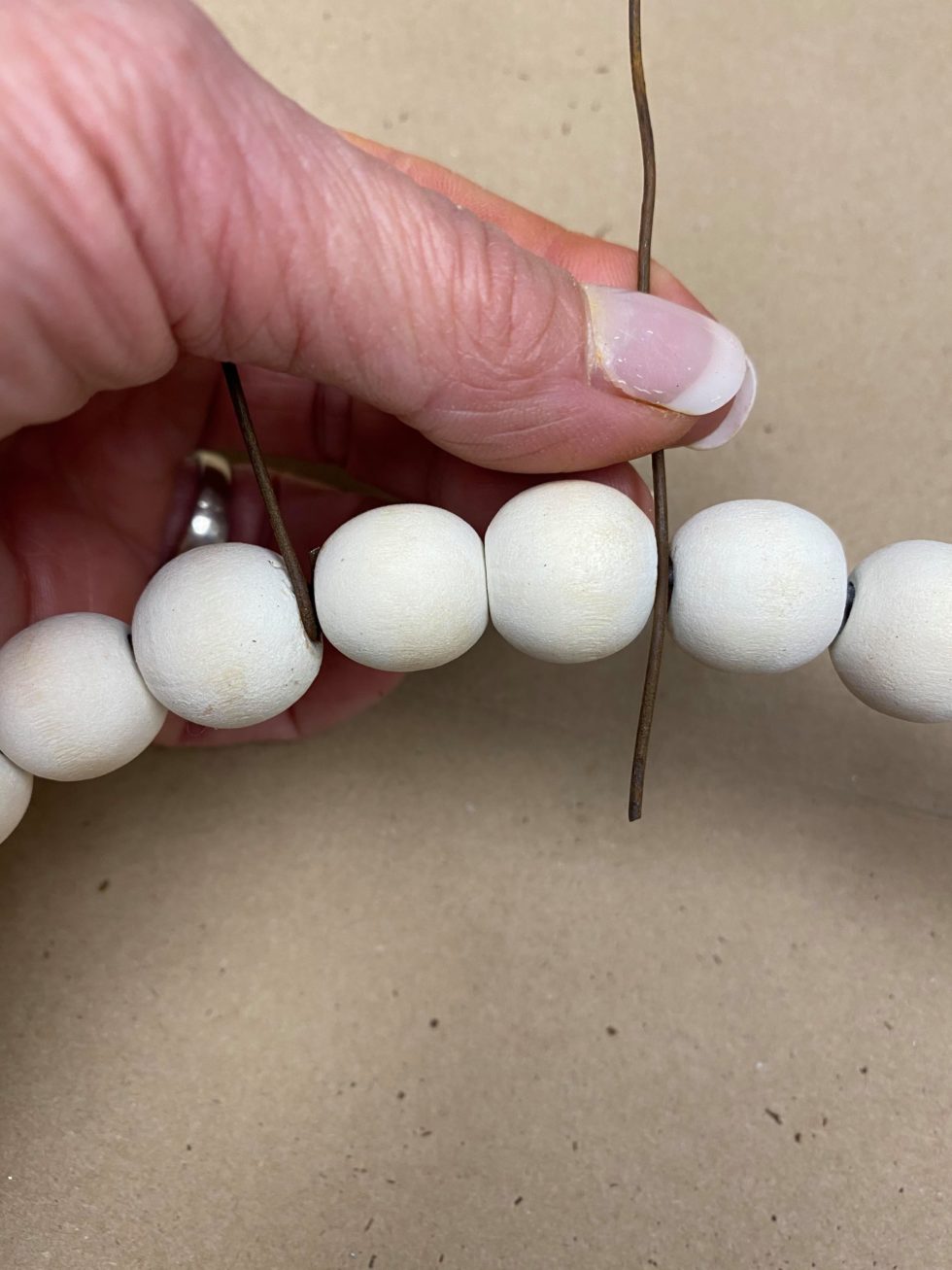 DIY Wood Bead Wreath Bunny - The Shabby Tree