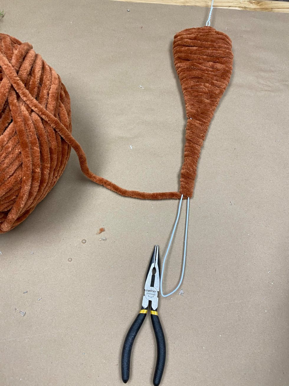 DIY Wire Hanger Carrot - The Shabby Tree