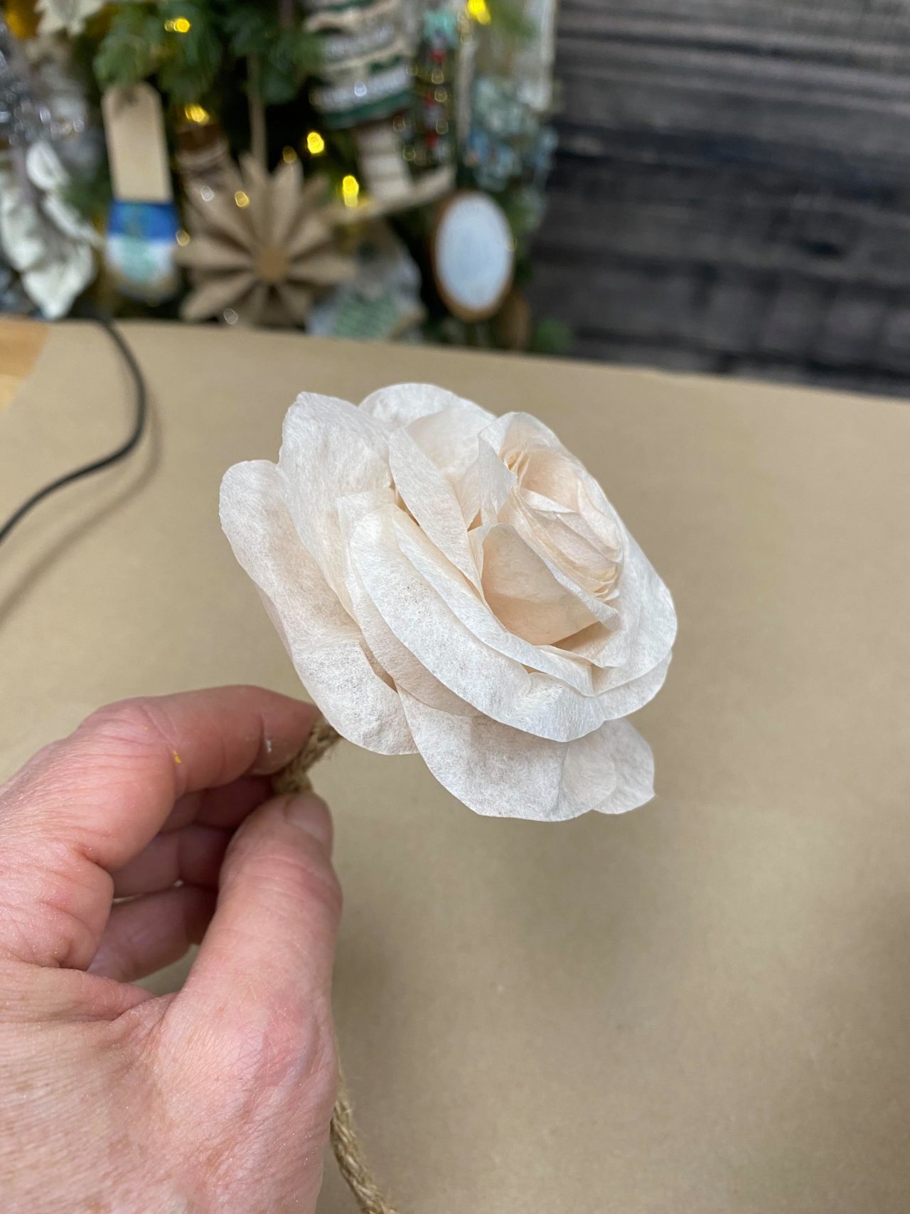 DIY Coffee Filter Rose - The Shabby Tree