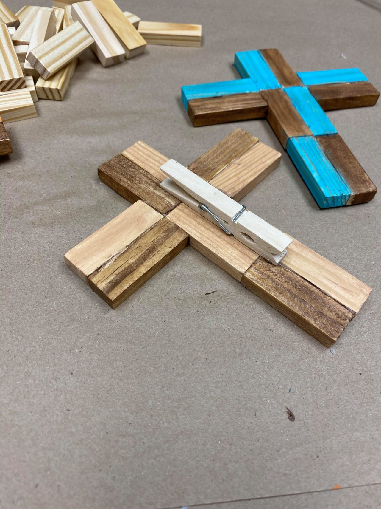 DIY Wooden Cross Using Tumbling Tower Pieces - The Shabby Tree