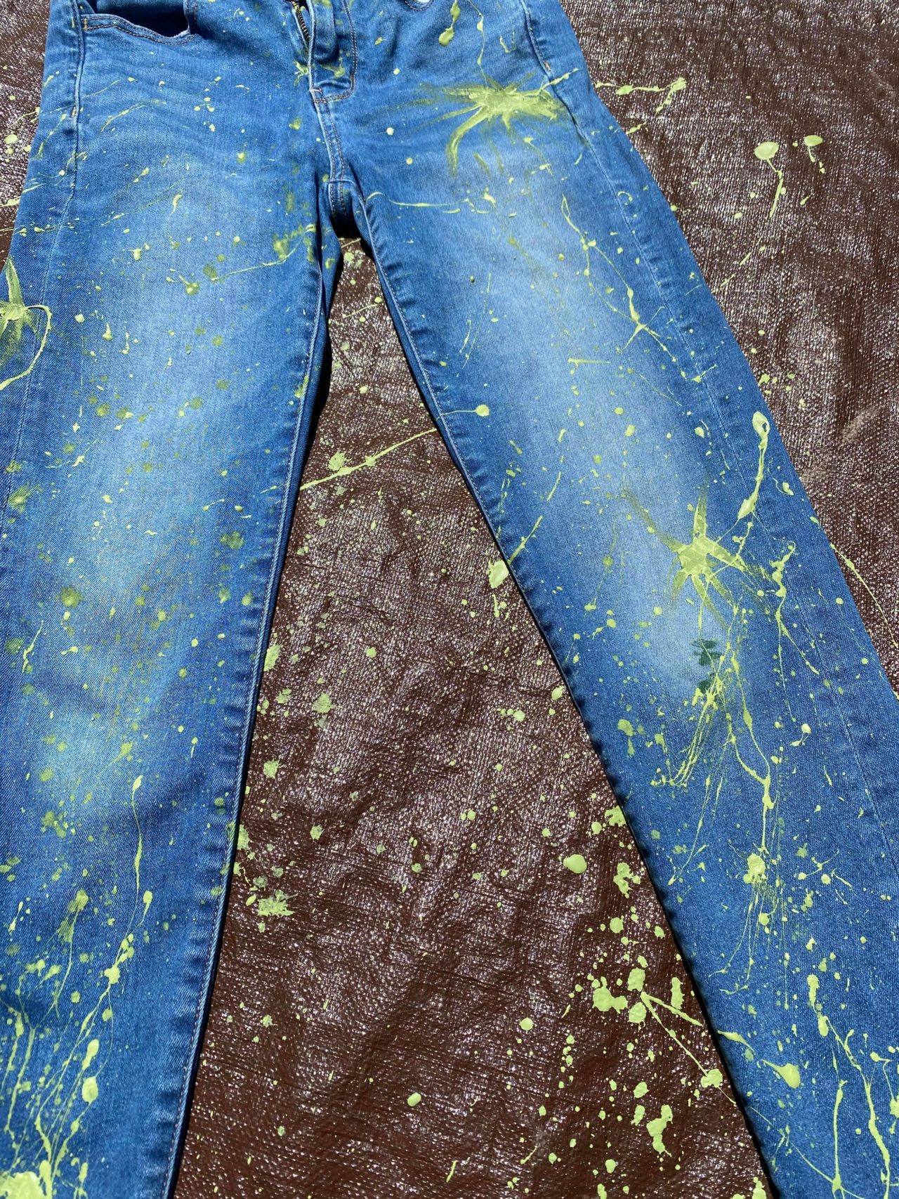 DIY Paint Splatter Jeans - The Shabby Tree