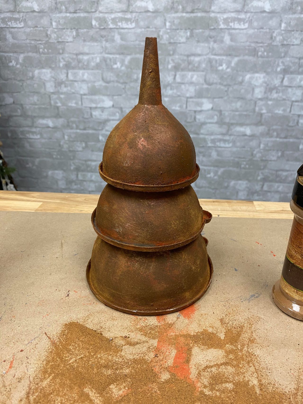 DIY Dollar Tree Rusty Funnel Tree - The Shabby Tree