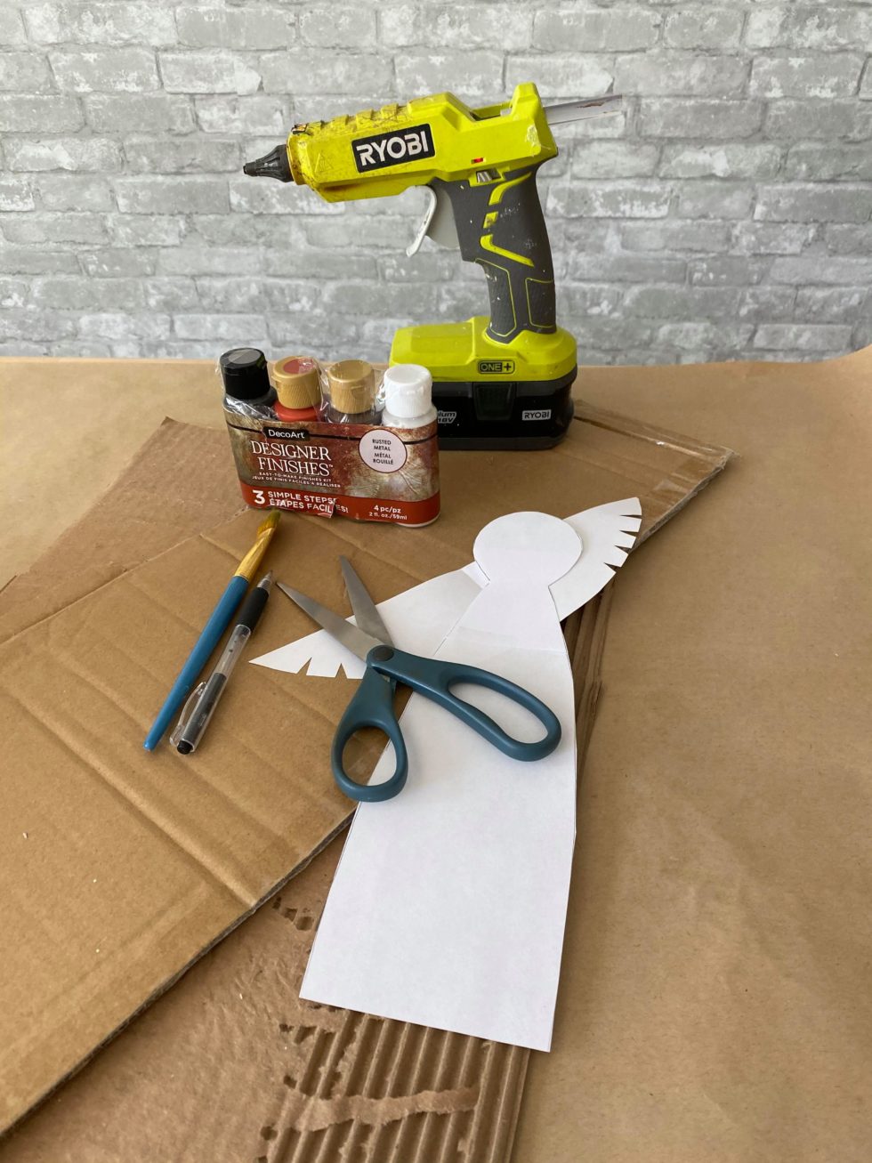 DIY Rusty Cardboard Angel - The Shabby Tree