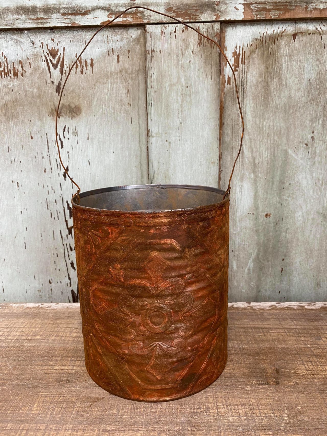 DIY Rusted Tin Bucket - The Shabby Tree