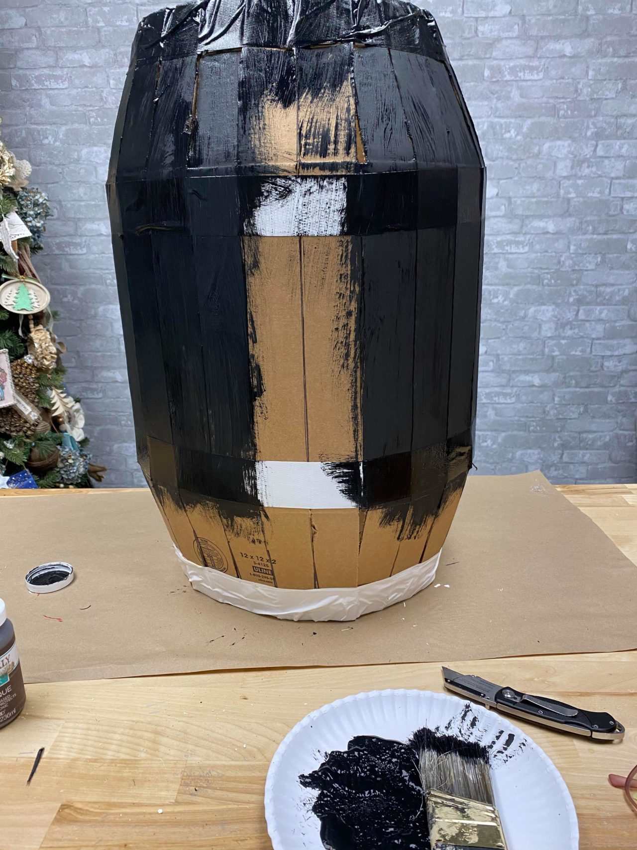 DIY Cardboard Barrel - The Shabby Tree