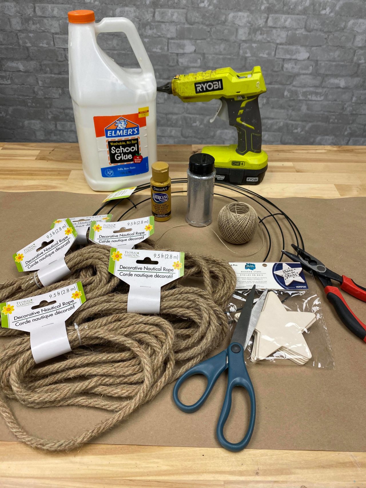 DIY Twine Crescent Moon - The Shabby Tree