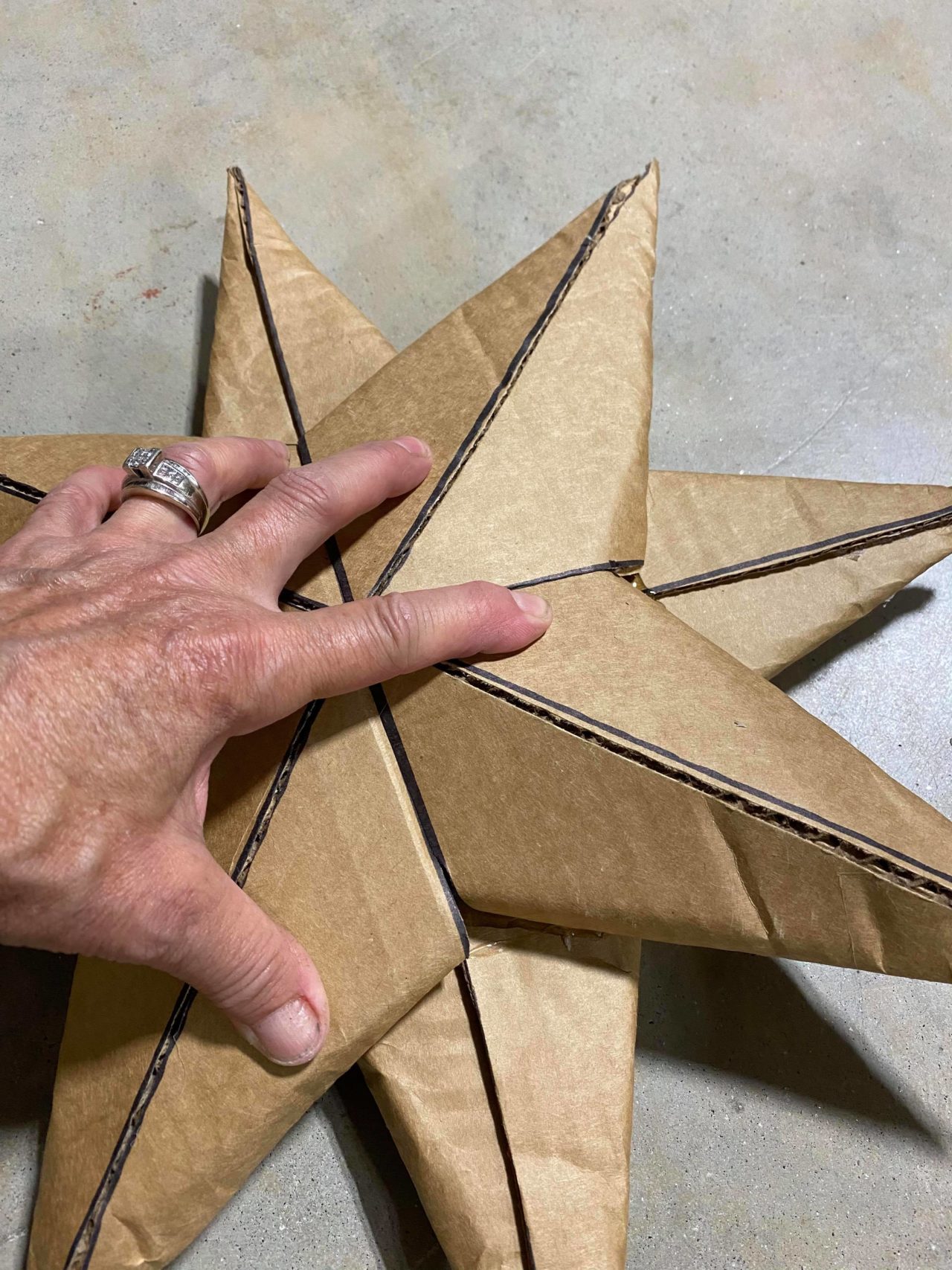 DIY 3D Cardboard Star - The Shabby Tree