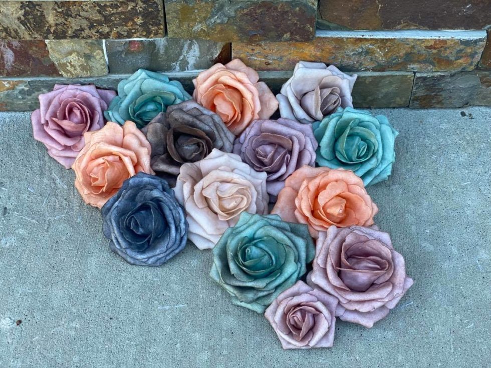 DIY Colored Foam Roses - The Shabby Tree