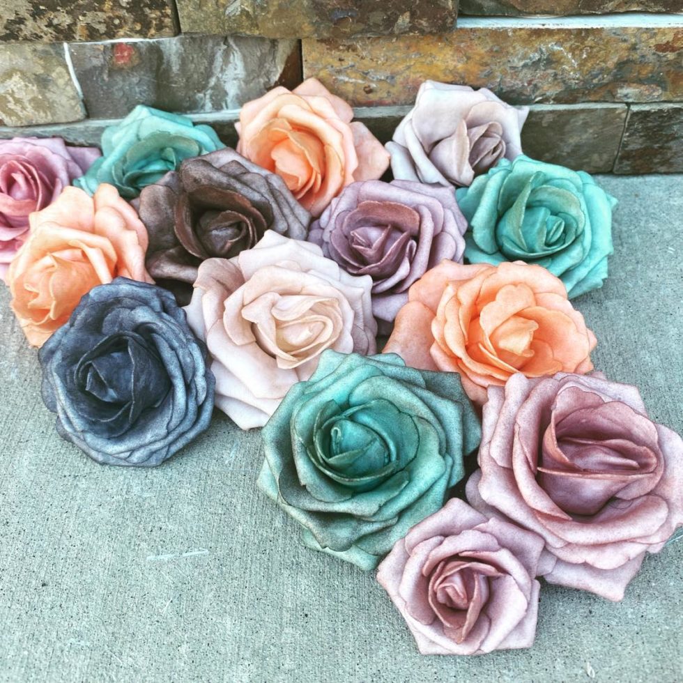 DIY Colored Foam Roses - The Shabby Tree