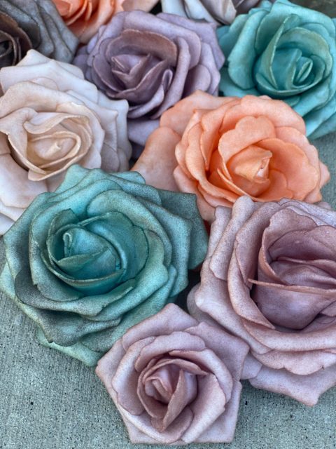 DIY Colored Foam Roses - The Shabby Tree