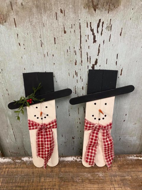 DIY Craft Stick Snowman - The Shabby Tree