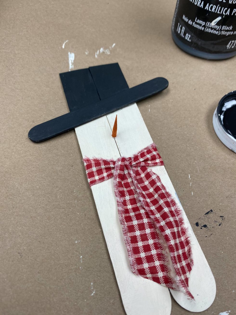 DIY Craft Stick Snowman - The Shabby Tree