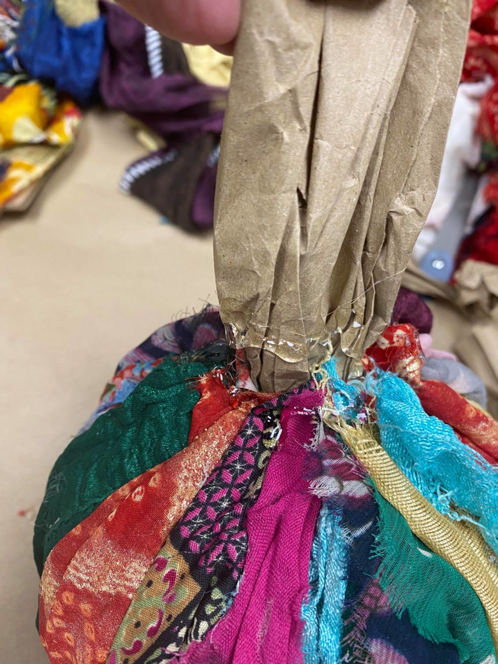 DIY Rag Strip Pumpkin - The Shabby Tree