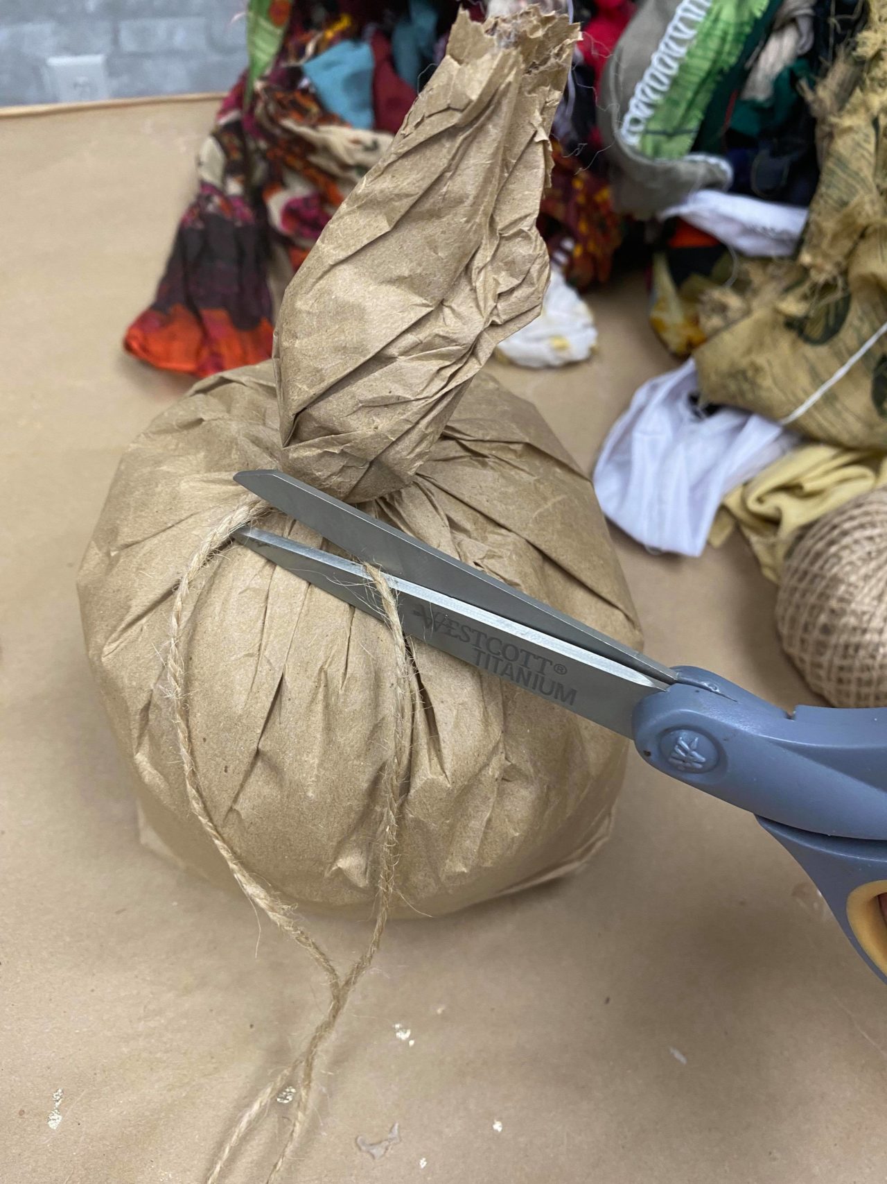 DIY Rag Strip Pumpkin - The Shabby Tree