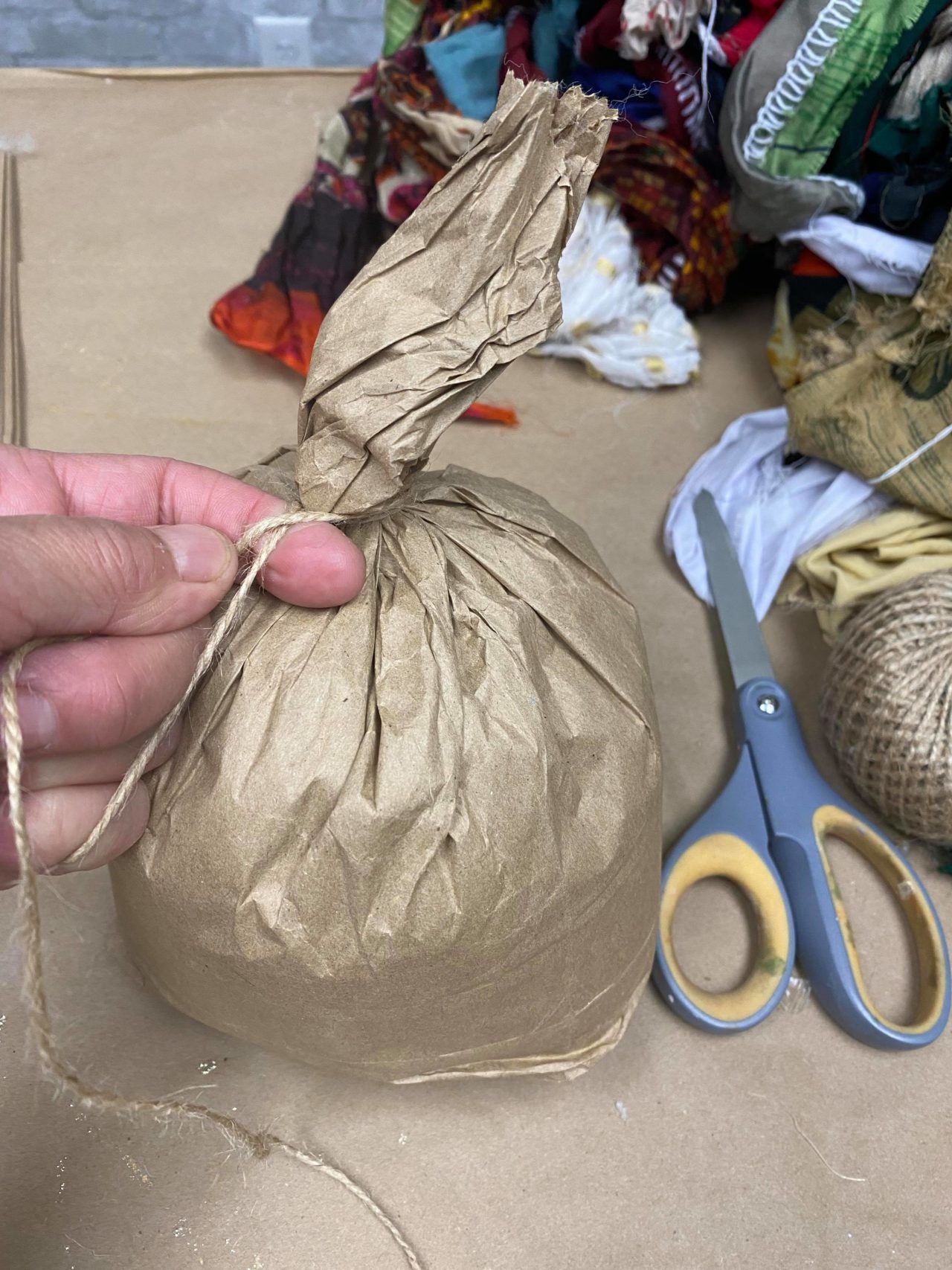 DIY Rag Strip Pumpkin - The Shabby Tree