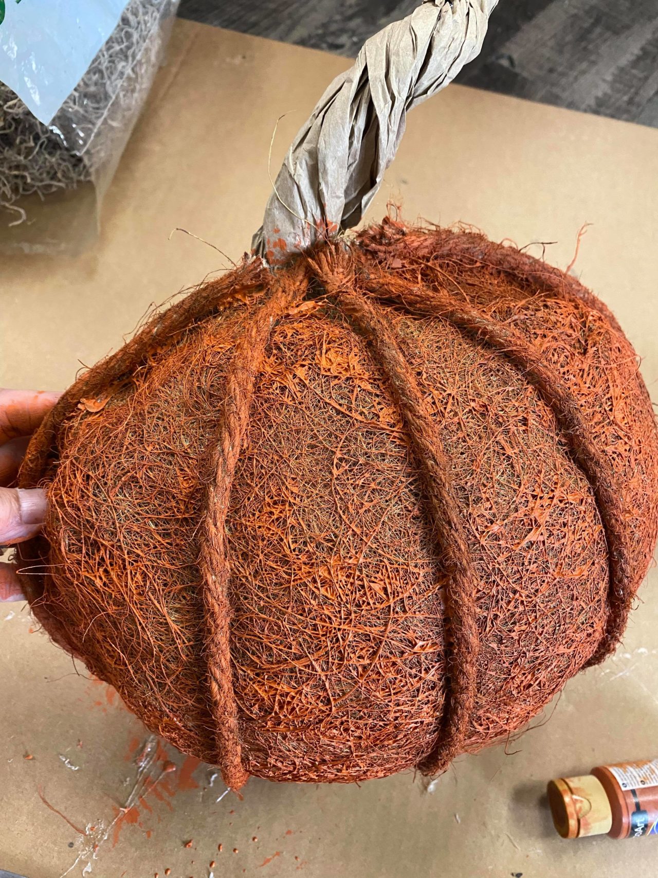 DIY Dollar Tree Coco Liner Pumpkin - The Shabby Tree