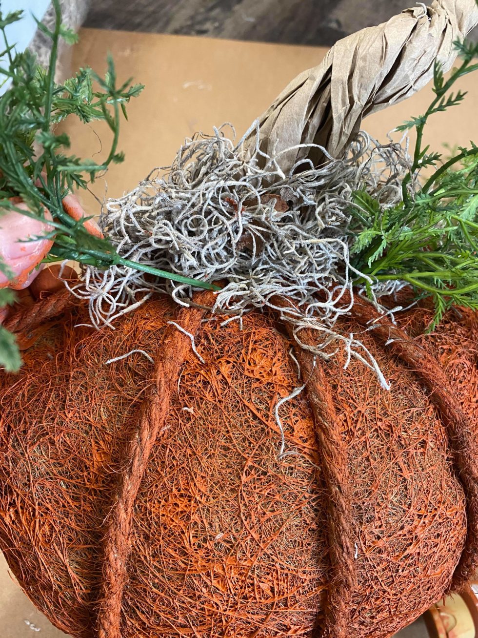 DIY Dollar Tree Coco Liner Pumpkin - The Shabby Tree