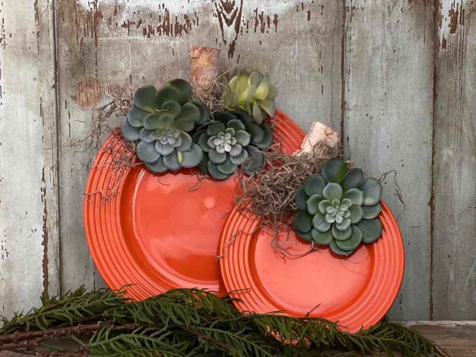 DIY Dollar Tree Plate Pumpkin - The Shabby Tree