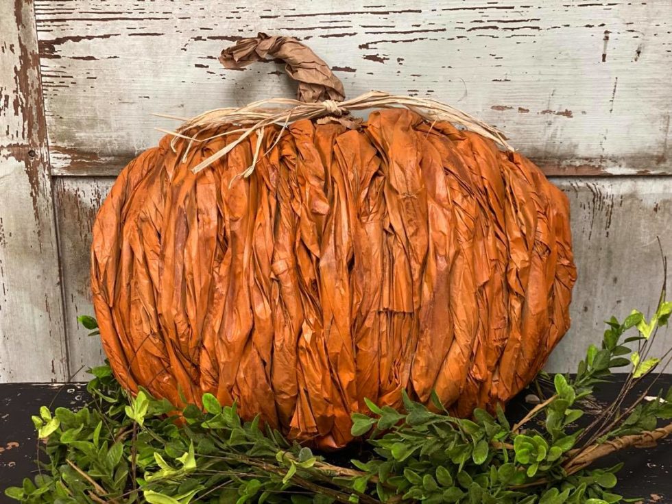 DIY Pumpkin Using The Dollar Tree Pumpkin Form - The Shabby Tree