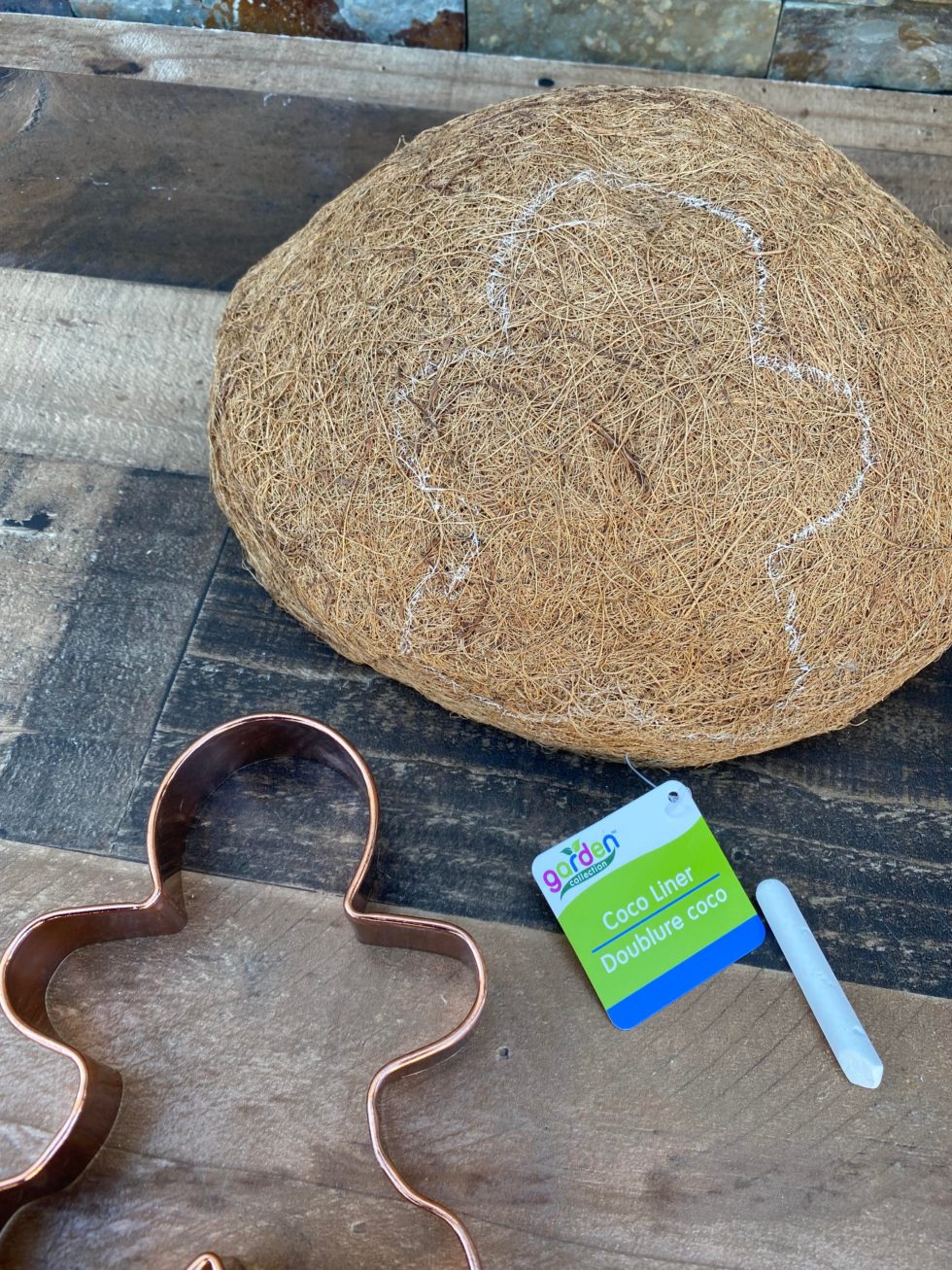 DIY Gingerbread Man Ornament Using Dollar Tree Coco Liner - The Shabby Tree