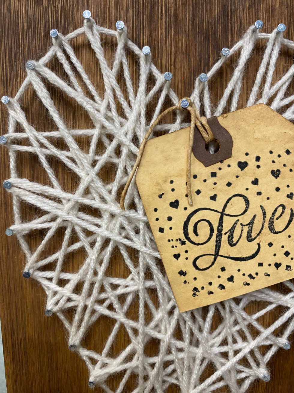 DIY Nail Yarn Art - The Shabby Tree