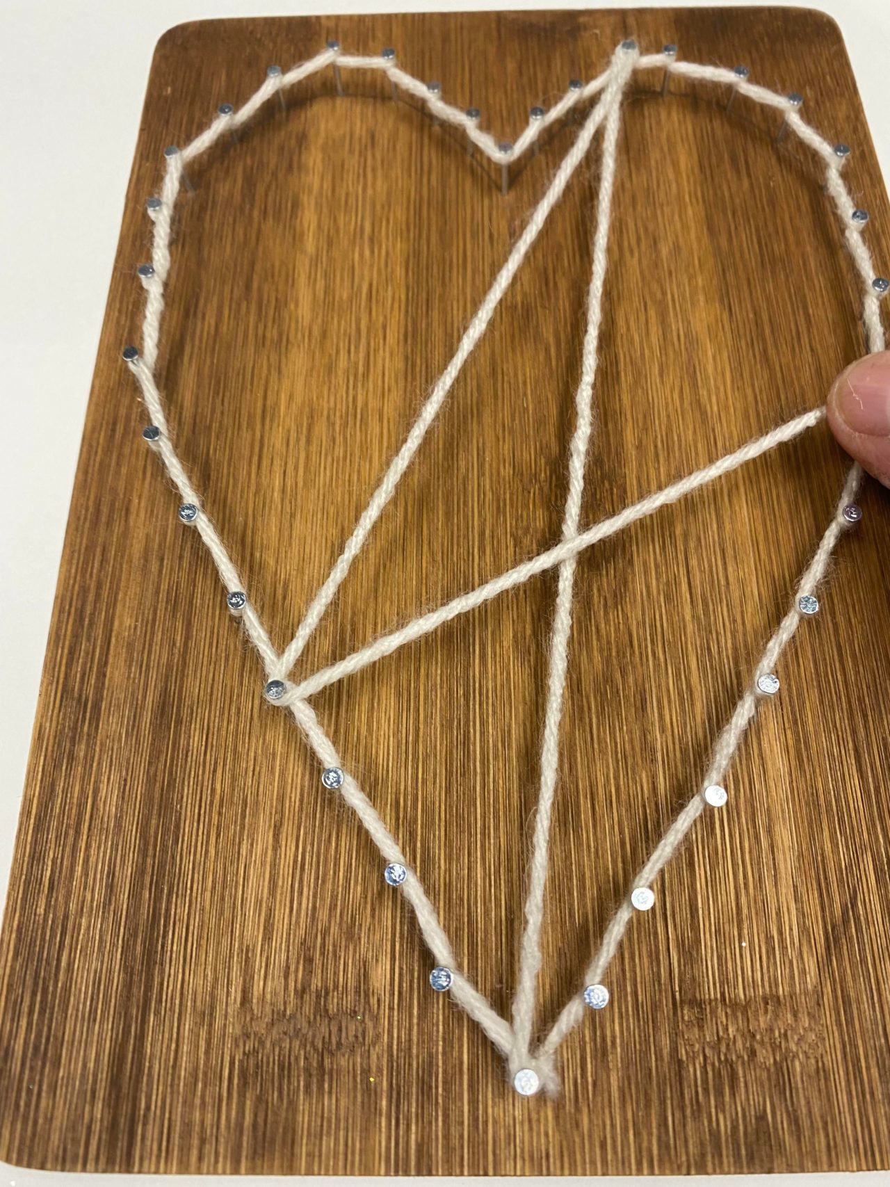 DIY Nail Yarn Art - The Shabby Tree