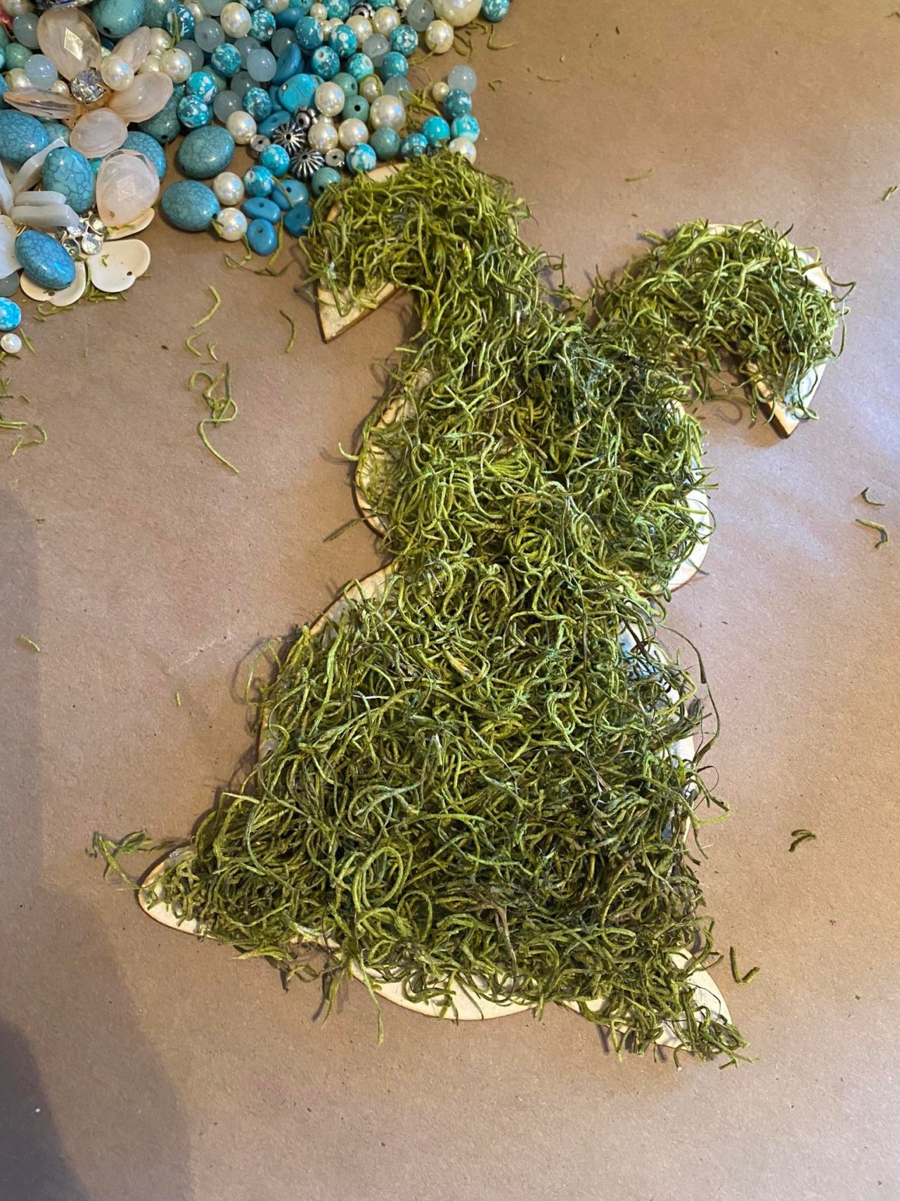 DIY Moss Embellished Bunny - The Shabby Tree