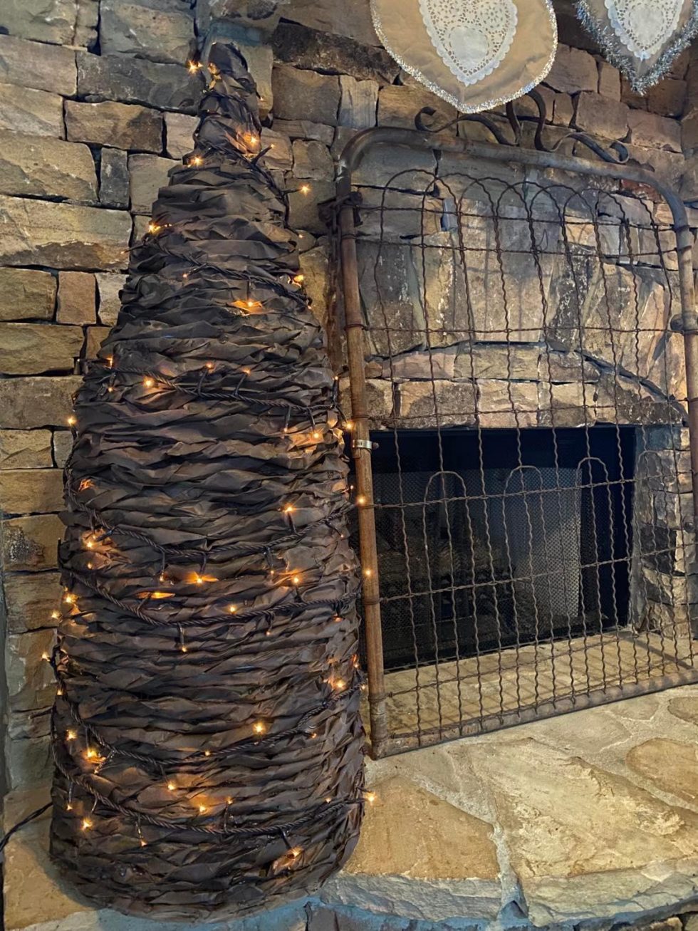 DIY Faux Grapevine Tree Using Brown Craft Paper - The Shabby Tree