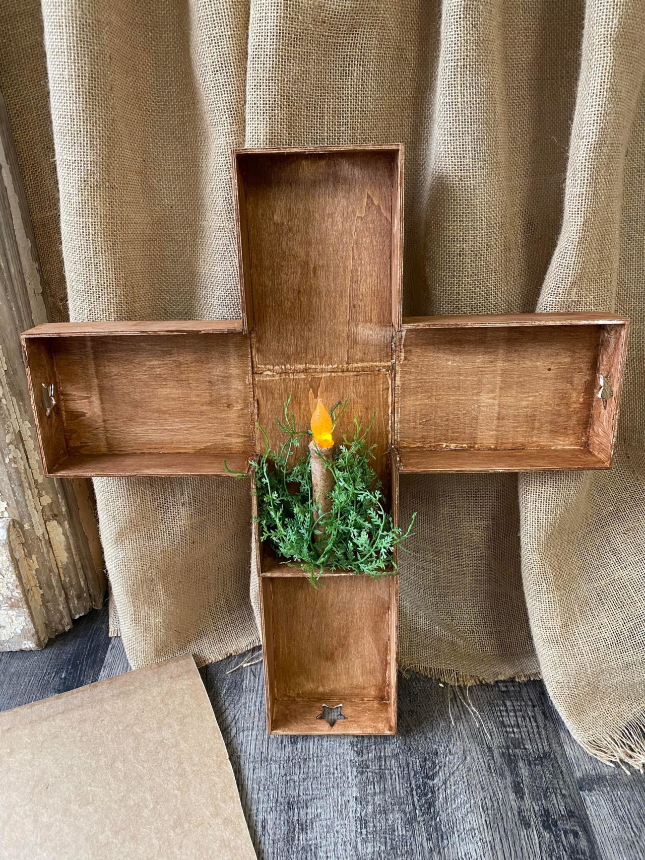 DIY Cross Using Dollar Tree Items - The Shabby Tree