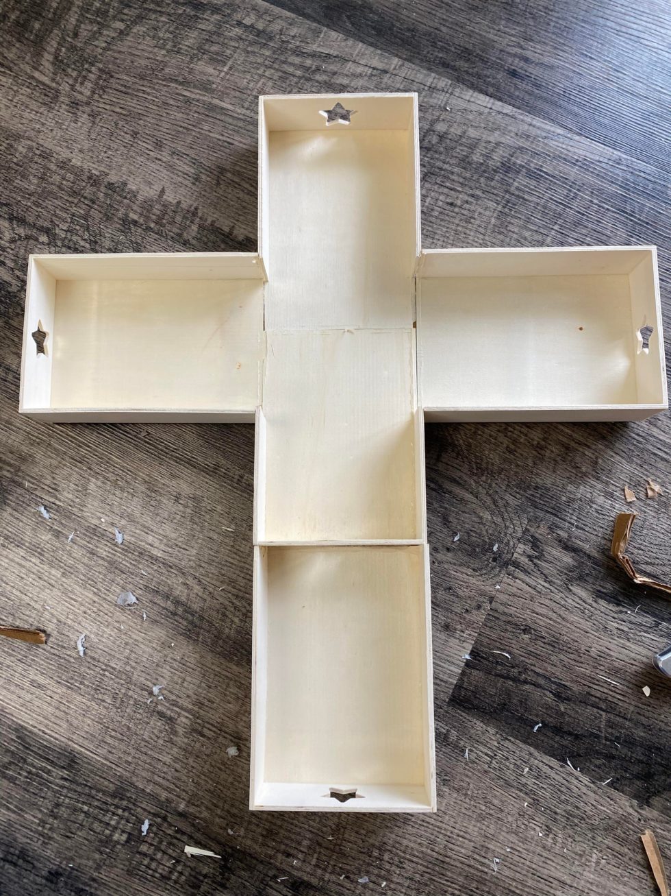 DIY Cross Using Dollar Tree Items - The Shabby Tree