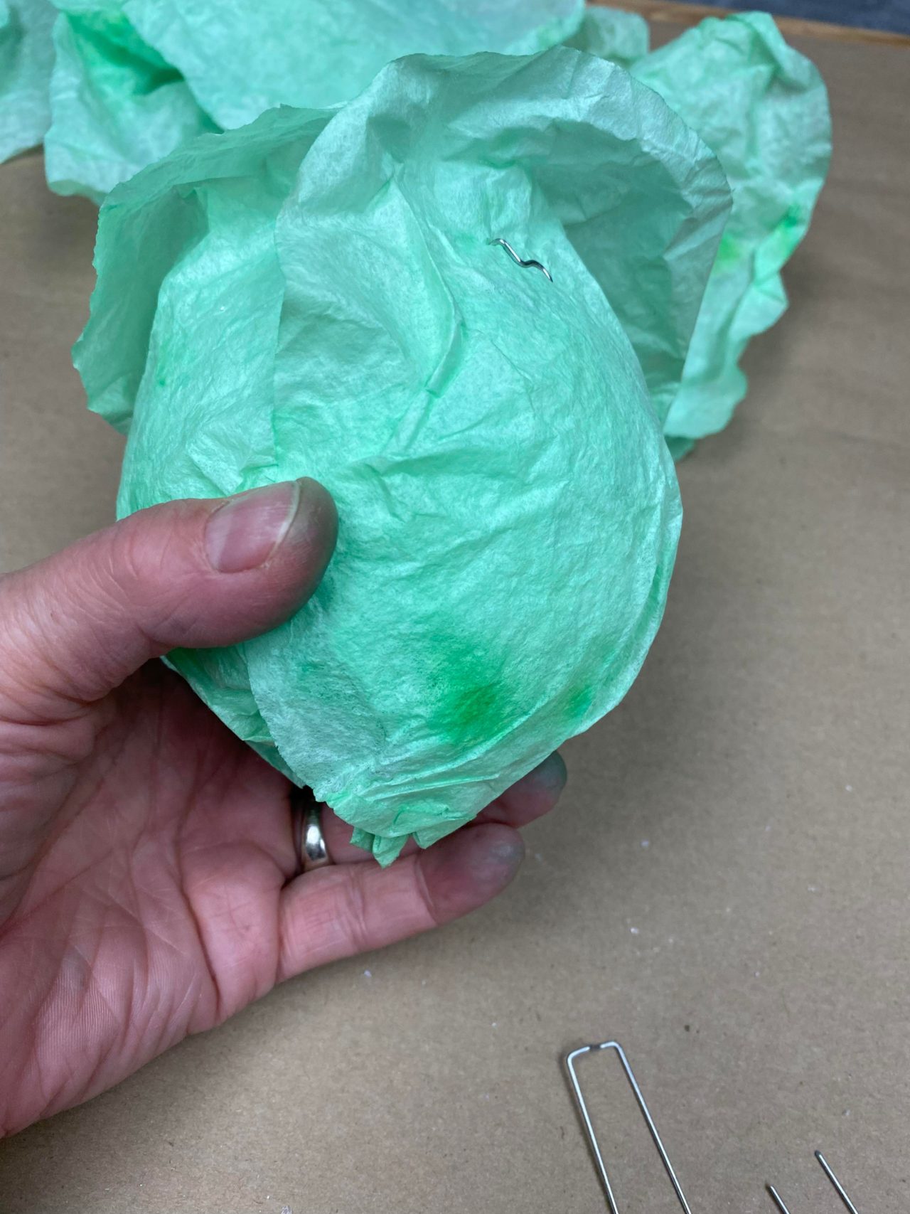 Faux Cabbage From Coffee Filters - The Shabby Tree