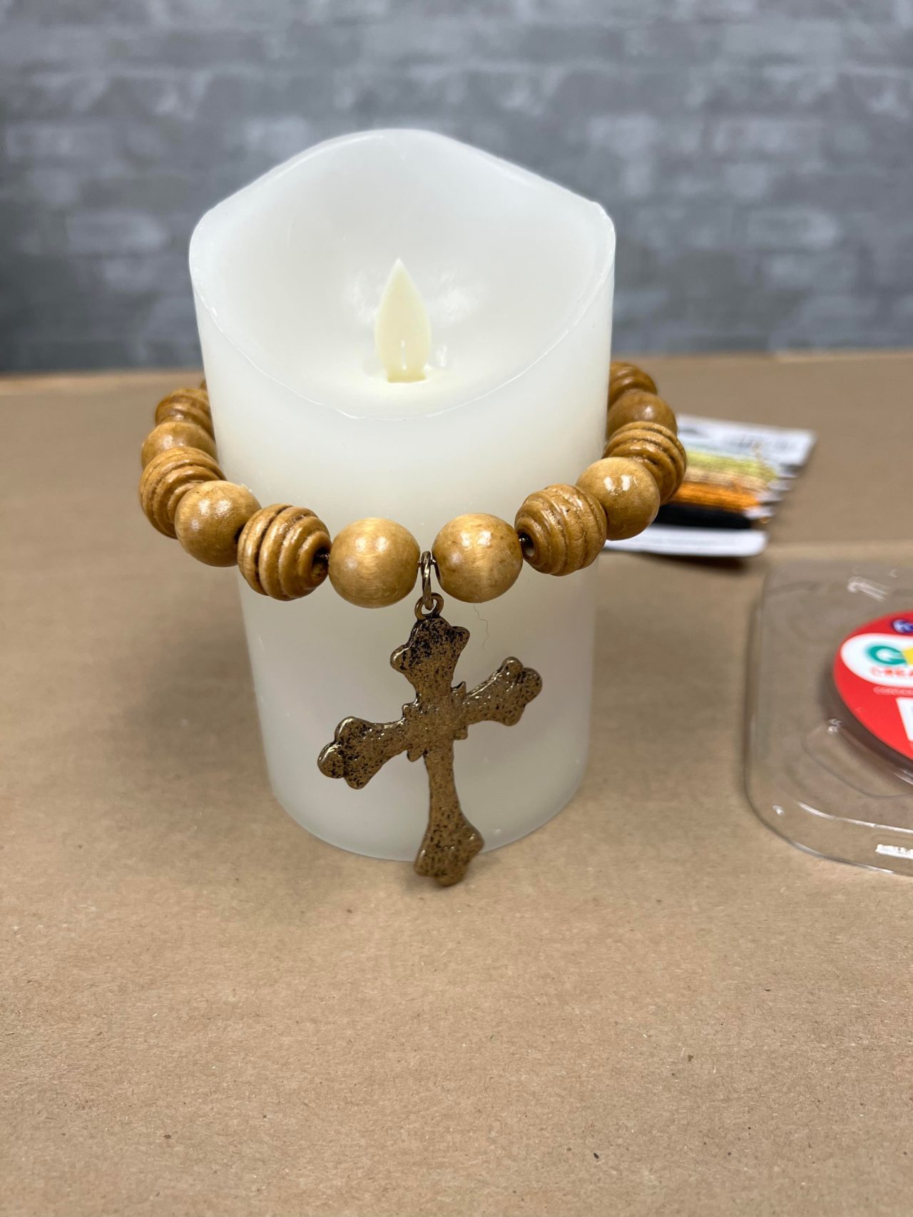DIY Beaded Candle Ring - The Shabby Tree