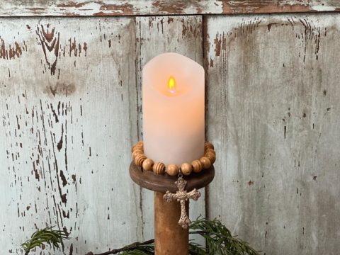 DIY Beaded Candle Ring - The Shabby Tree