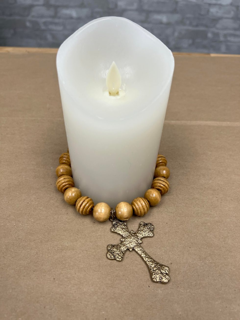 DIY Beaded Candle Ring - The Shabby Tree